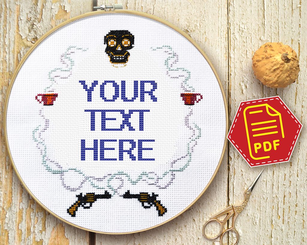 Personalized cross stitch pattern with custom text – P9-034c ...