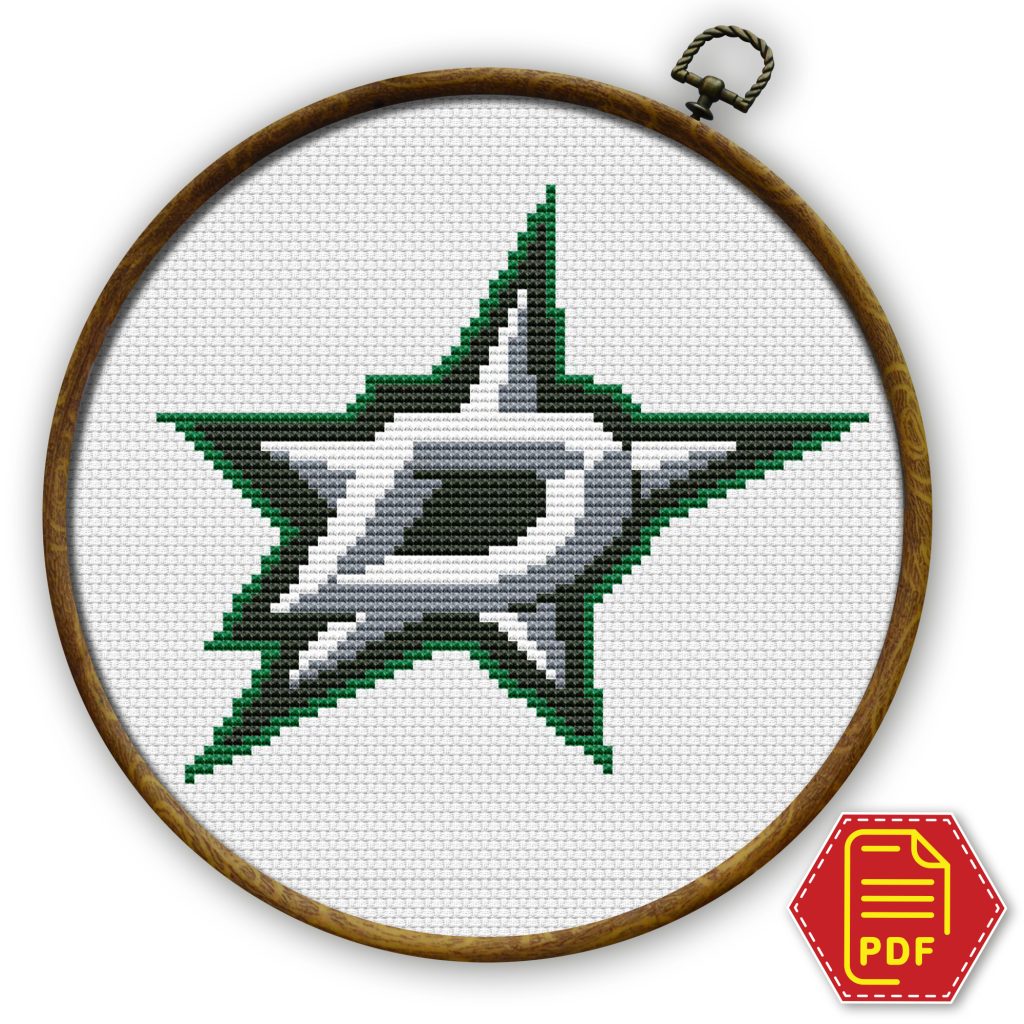 Dallas Stars Logo Counted Cross Stitch Pattern - Download in PDF ...