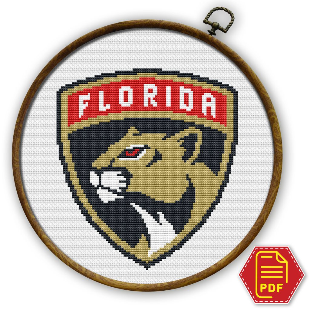 Florida Panthers Logo Counted Cross Stitch Pattern - Download in PDF ...