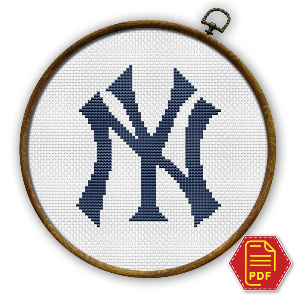 New York Yankees Logo Counted Cross Stitch Pattern - Download in PDF ...