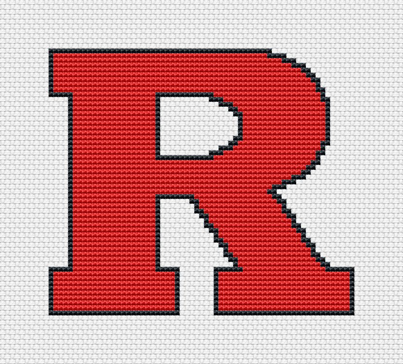 Rutgers Scarlet Knights Logo Counted Cross Stitch Pattern - Download in ...